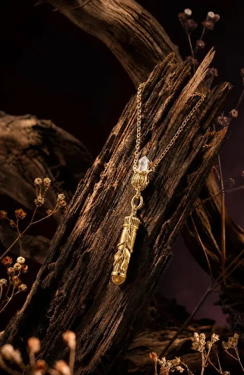 AWE INSPIRED Belladonna Potion Vial Pendant Necklace - Metallic Silver