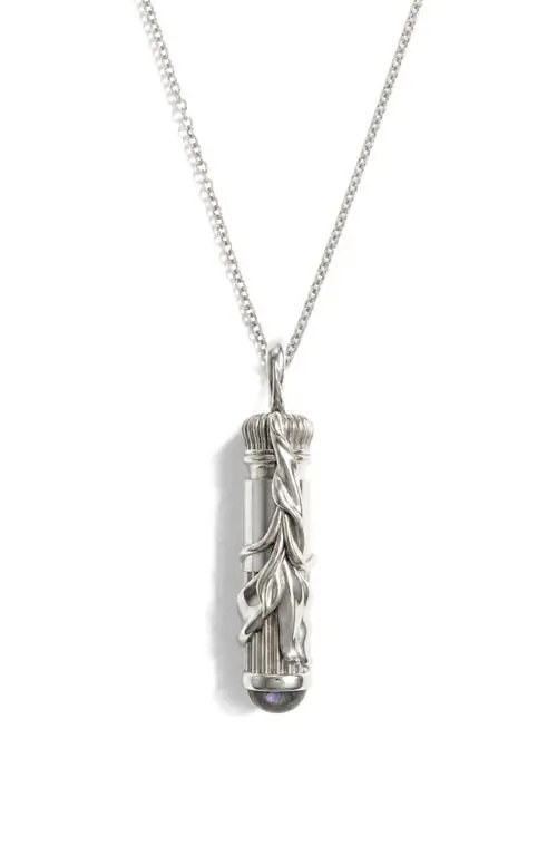 AWE INSPIRED Belladonna Potion Vial Pendant Necklace - Metallic Silver