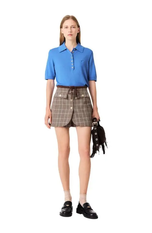 Maje Layered-effect Suit Shorts - Brown