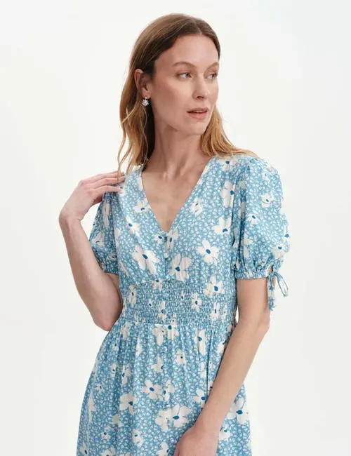 FINERY LONDON Margot Button Through Midi Dress