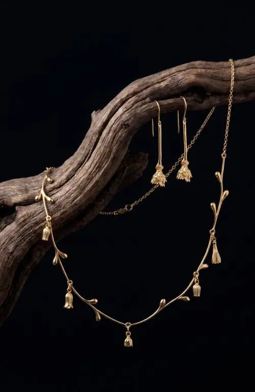 AWE INSPIRED Dandelion Drop Earrings - Metallic Silver