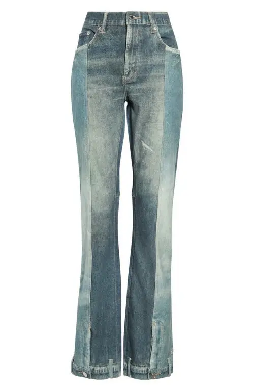PURPLE BRAND Upside Down Flare Jeans - Blue Multi