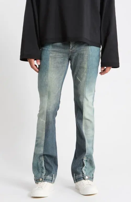 PURPLE BRAND Upside Down Flare Jeans - Blue Multi