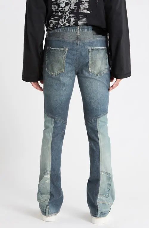 PURPLE BRAND Upside Down Flare Jeans - Blue Multi