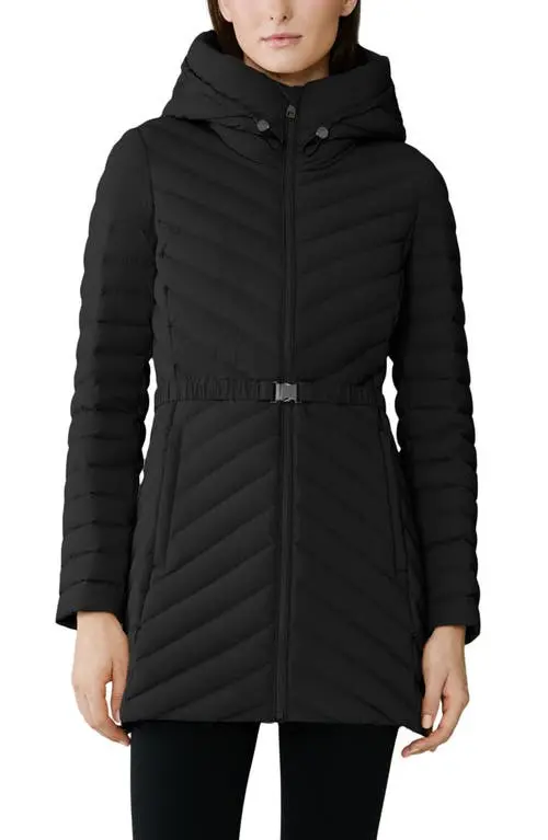Soia & Kyo Estelle Water Resistant 700 Fill Power Hooded Down Jacket - Black