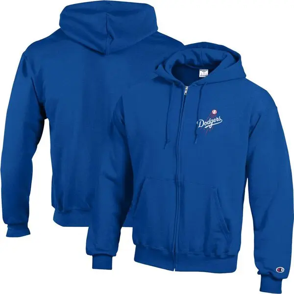 Champion Los Angeles Dodgers Powerblend Full-zip Hoodie - Royal