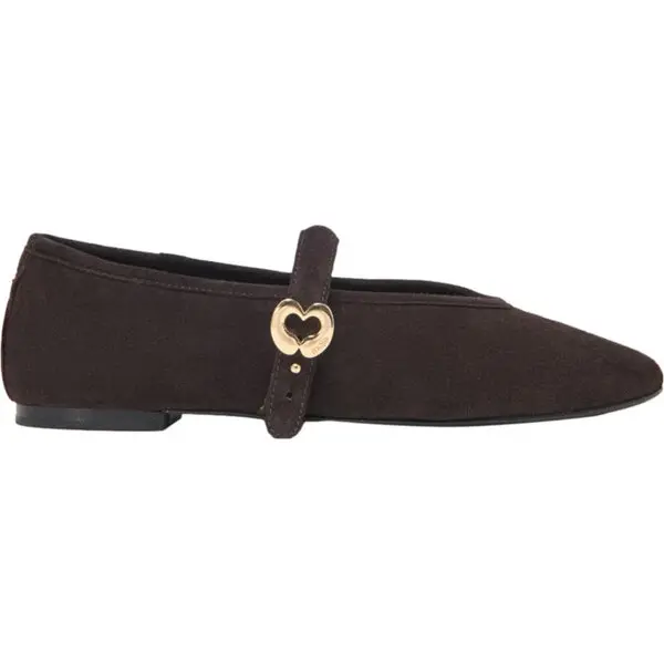 Maje Suede Ballet Flats - Brown