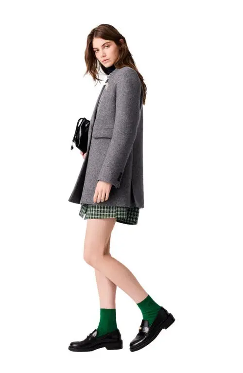 Maje Mid-length Wool Blend Coat