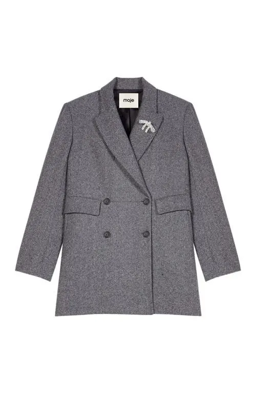 Maje Mid-length Wool Blend Coat