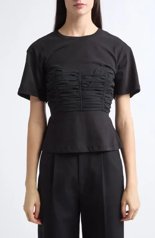 Ulla Johnson Mila Mixed Media Top - Noir