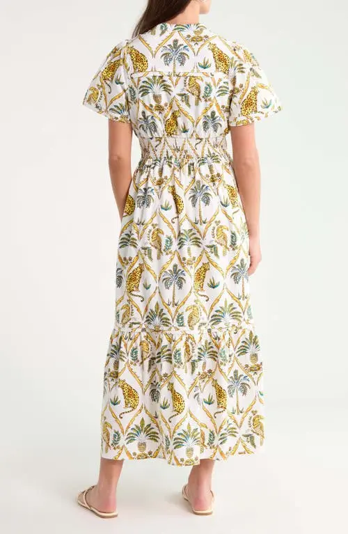 SUGARLIPS Belraj Tiered Cotton Poplin Maxi Dress