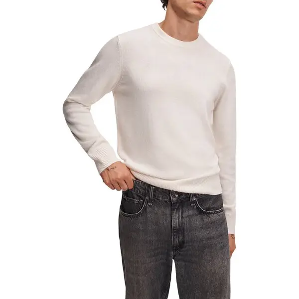 Rag & Bone Vernon Cashmere Crewneck Sweater - Chalk