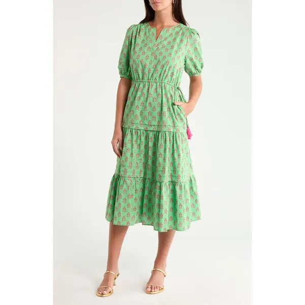 SUGARLIPS Darley Floral Tiered Cotton Dress