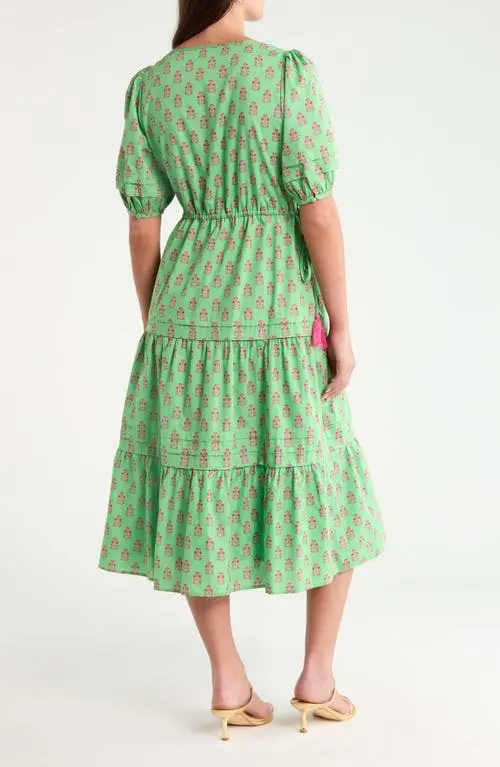SUGARLIPS Darley Floral Tiered Cotton Dress