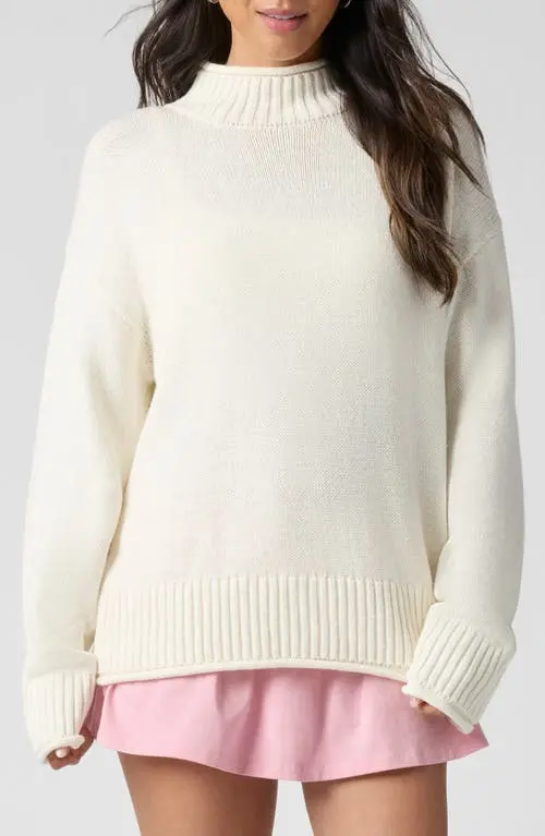 FLORENCE BY MILLS Roll With It Mock Neck Sweater - Jet Stream