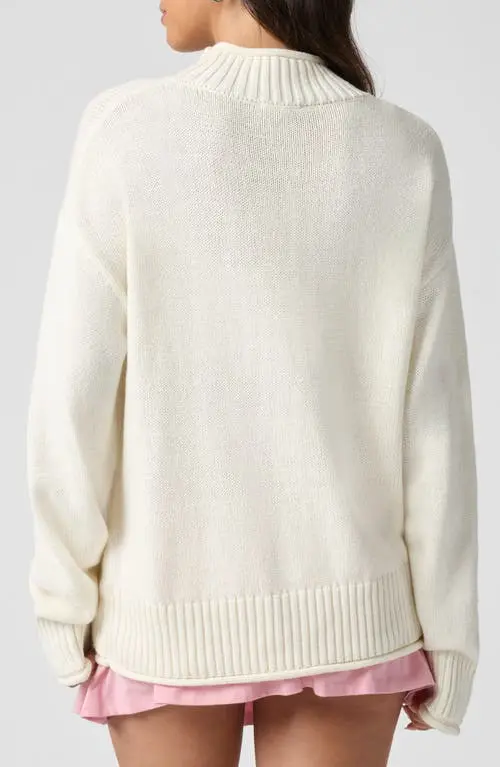 FLORENCE BY MILLS Roll With It Mock Neck Sweater - Jet Stream