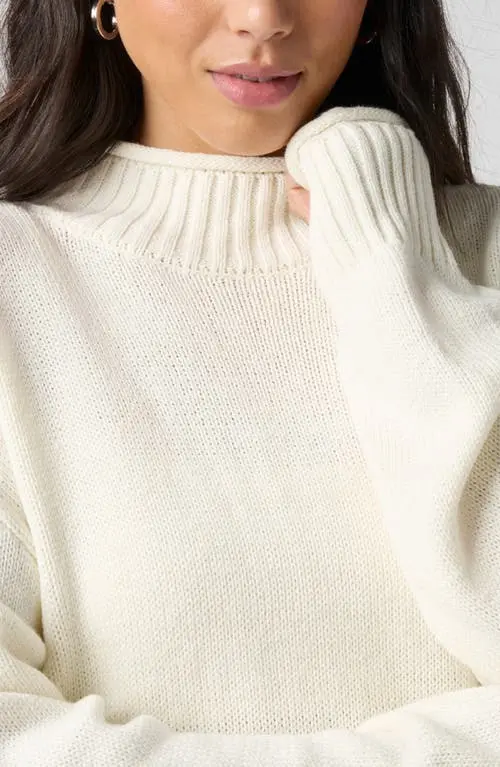 FLORENCE BY MILLS Roll With It Mock Neck Sweater - Jet Stream