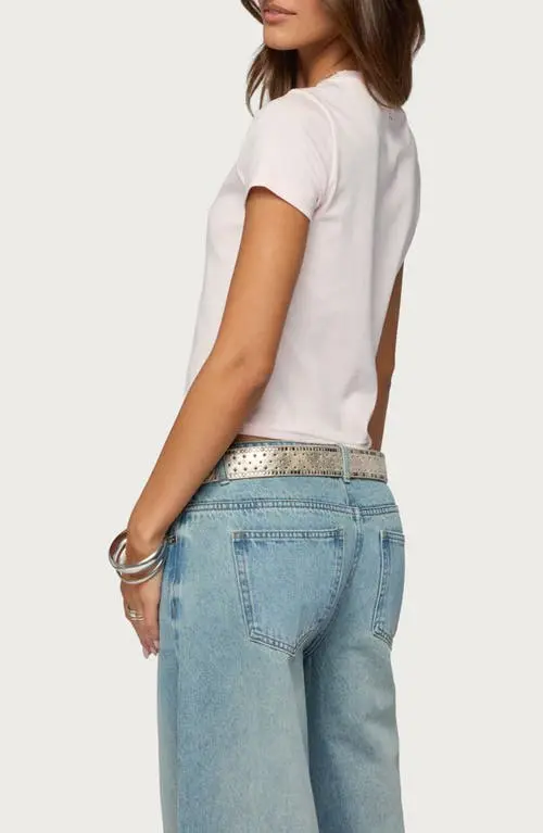 EDIKTED Coconut Beaded Baby Tee