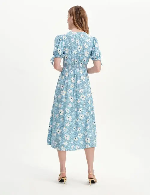 FINERY LONDON Margot Button Petite Fit Midi Dress
