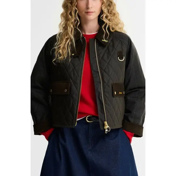 Barbour Tartan Reimagined Icon Quilted Waxed Cotton Jacket - Olive/classic