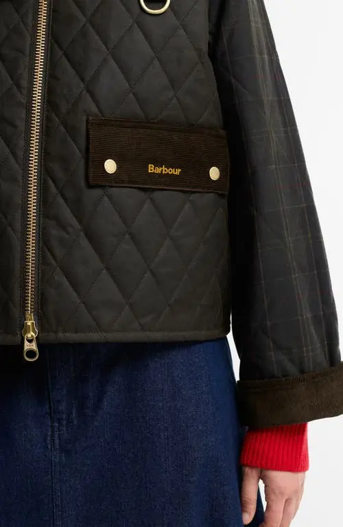 Barbour Tartan Reimagined Icon Quilted Waxed Cotton Jacket