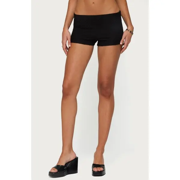 EDIKTED Atile Textured Micro Shorts - Black