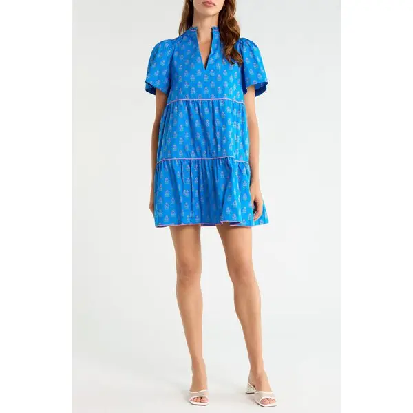 SUGARLIPS Candace Floral Tiered Cotton Minidress