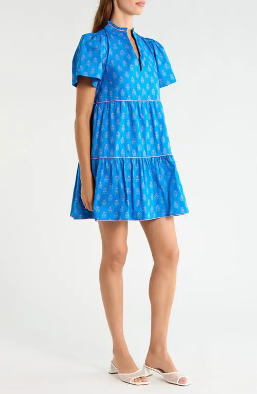 SUGARLIPS Candace Floral Tiered Cotton Minidress