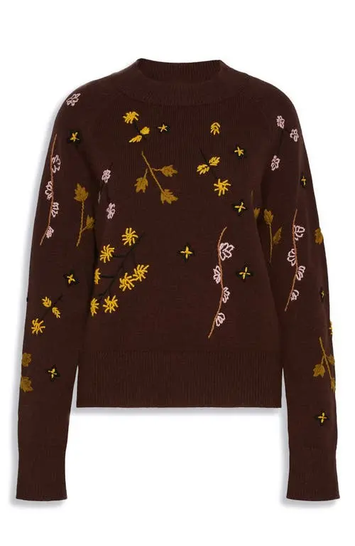 Max Mara Floral Stitch Crewneck Sweater