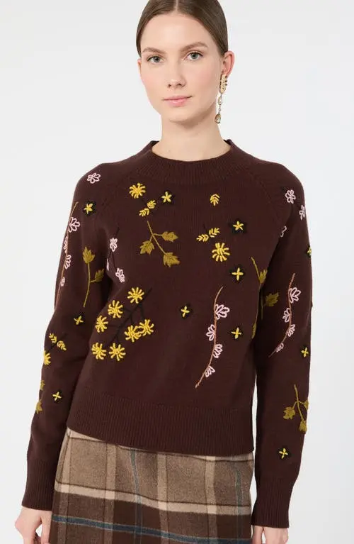 Max Mara Floral Stitch Crewneck Sweater