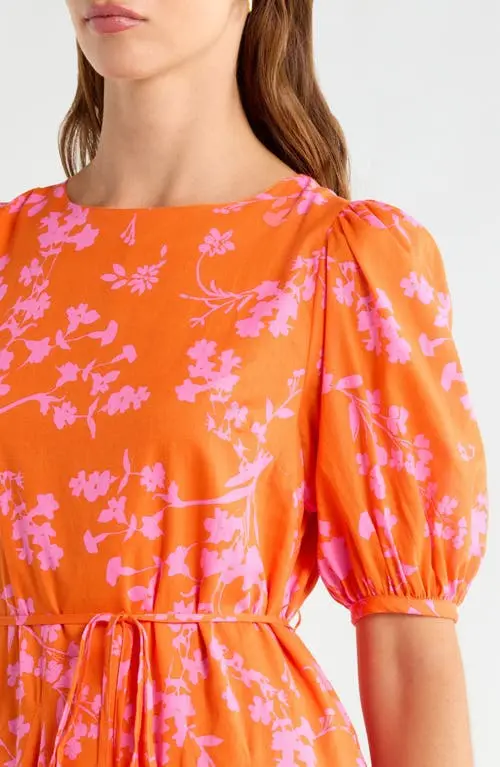 SUGARLIPS Delilah Floral Godet Pleat Cotton Minidress