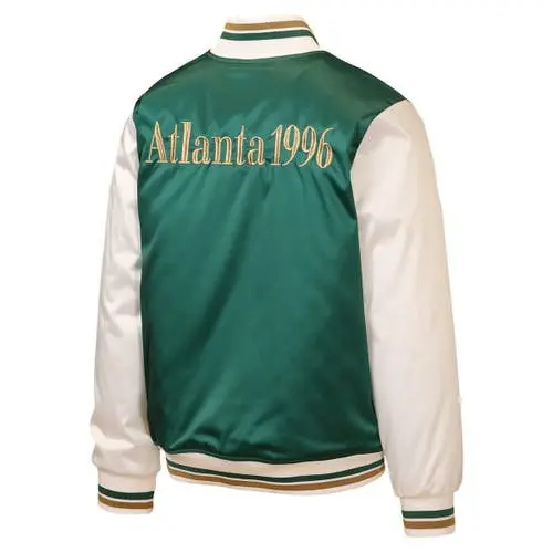 OUTERSTUFF Cream Atlanta 1996 Summer Olympics Full-snap Satin Bomber Jacket