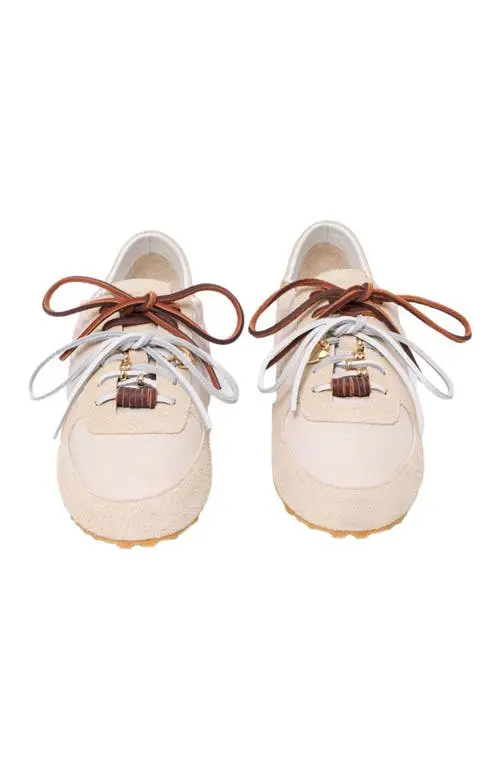 Maje Multi-lace Nylon Trainers - White