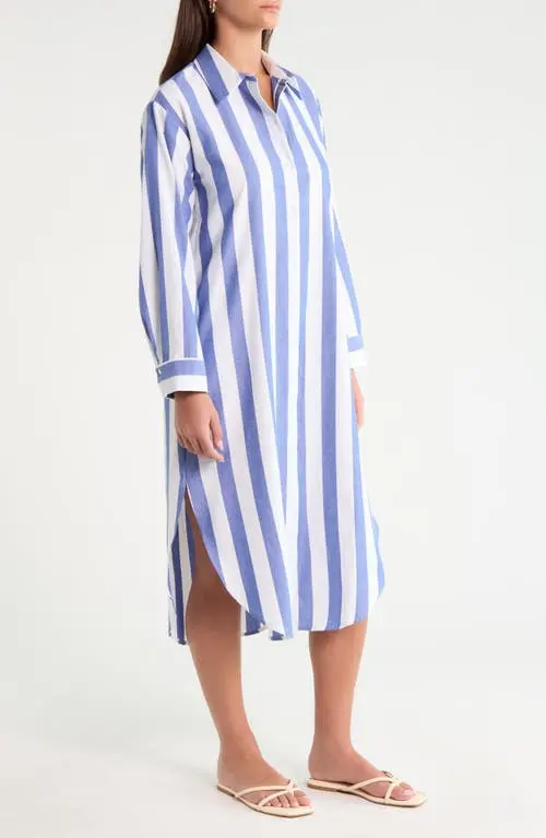 SUGARLIPS Jordy Stripe Linen & Cotton Shirtdress