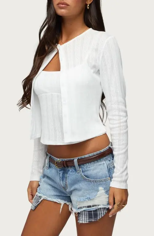 EDIKTED Adie Pointelle Cardigan