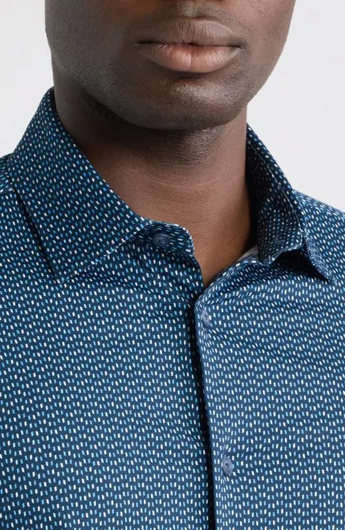Bugatchi James Ooohcotton Performance Shirt - Navy