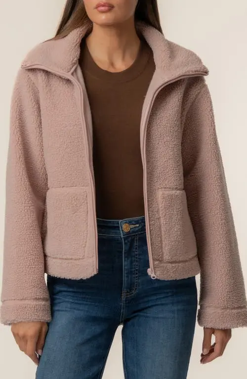 Kut From The Kloth Dena Faux Shearling Zip Jacket - Blush