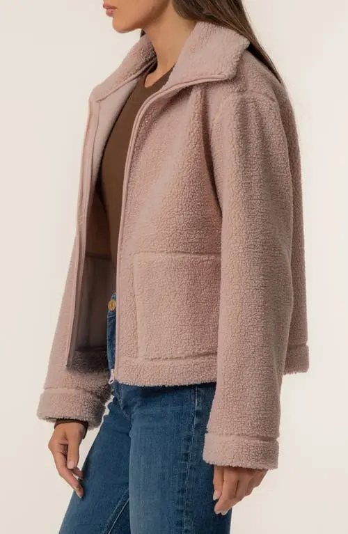 Kut From The Kloth Dena Faux Shearling Zip Jacket - Blush