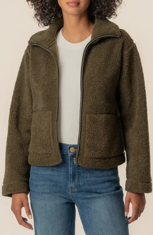 Kut From The Kloth Dena Faux Shearling Zip Jacket - Olive