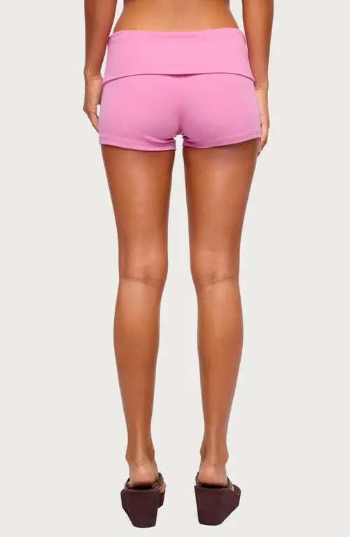 EDIKTED Audrea Foldover Stretch Cotton Bike Shorts
