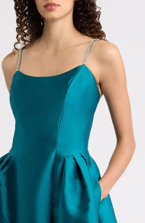 Eliza J Embellished Strap Drop Waist Ballgown