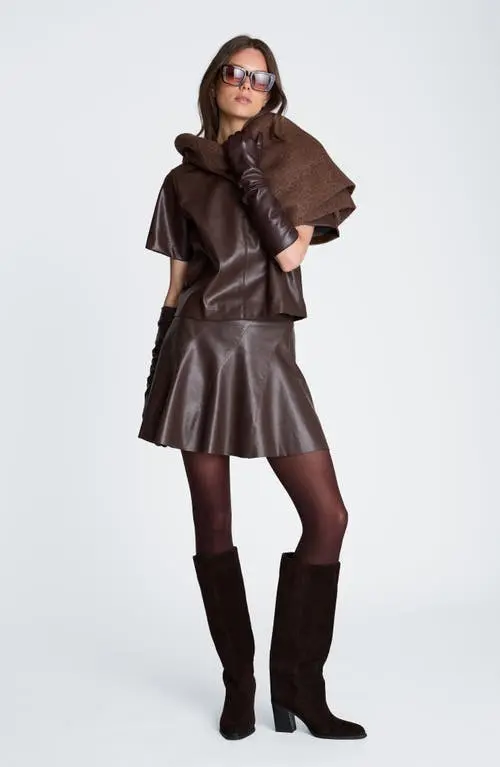 KENNETH COLE Faux Leather Crop Top