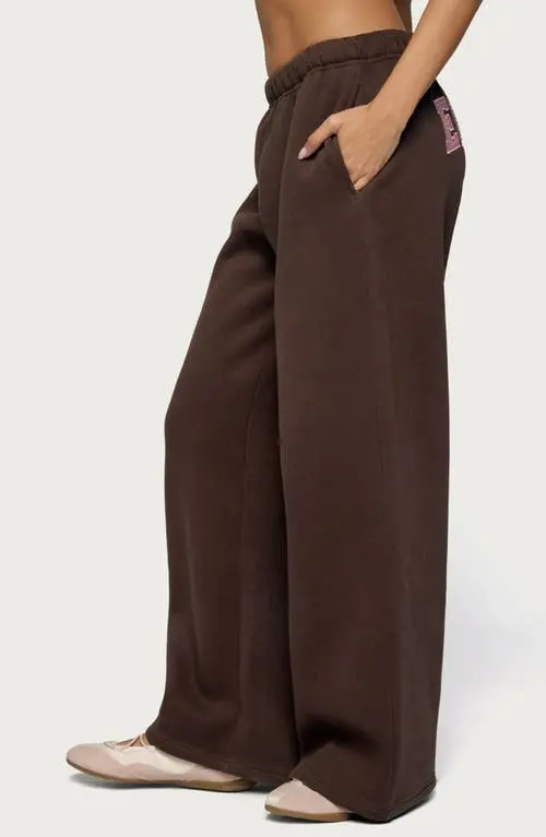 EDIKTED Glow Rhinestone Wide Leg Sweatpants