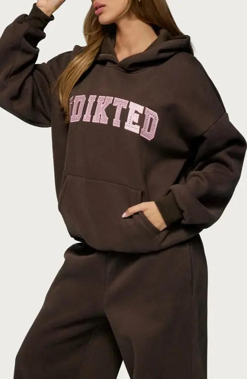 EDIKTED Glow Rhinestone Graphic Hoodie