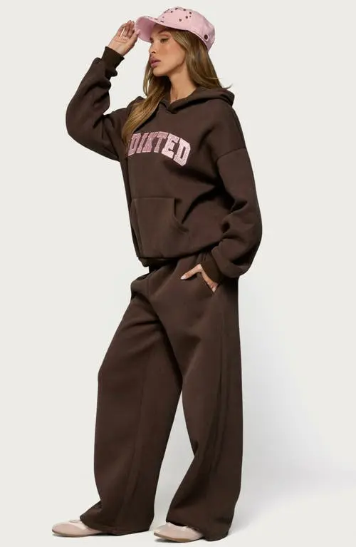 EDIKTED Glow Rhinestone Graphic Hoodie