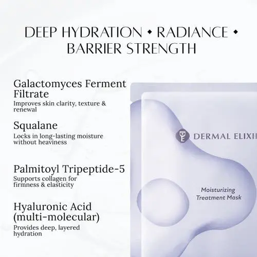 DERMAL ELIXIR Moisturizing Treatment Sheet Mask 4x25ml