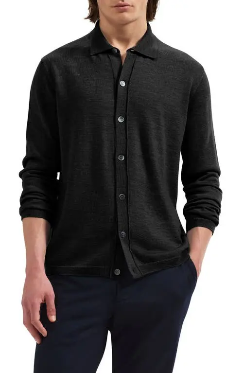 Bugatchi Alistair Merino Wool Cardigan - Black