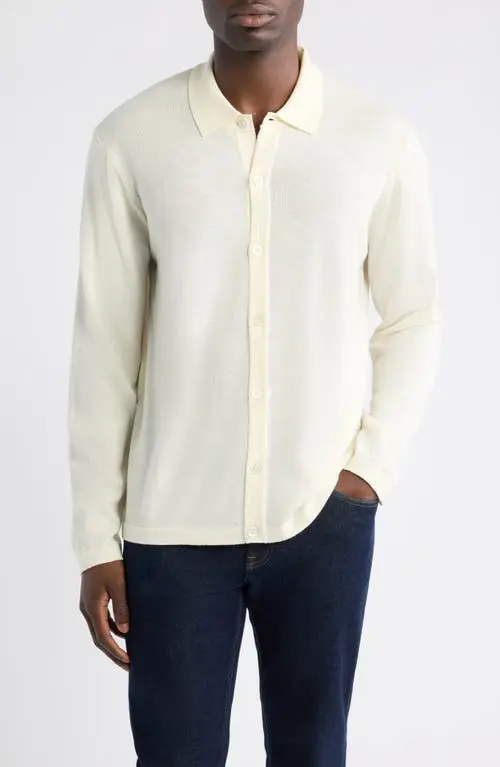 Bugatchi Alistair Merino Wool Cardigan - Chalk