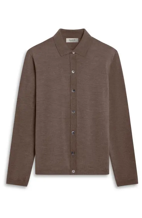Bugatchi Alistair Merino Wool Cardigan - Walnut