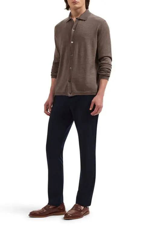Bugatchi Alistair Merino Wool Cardigan - Walnut